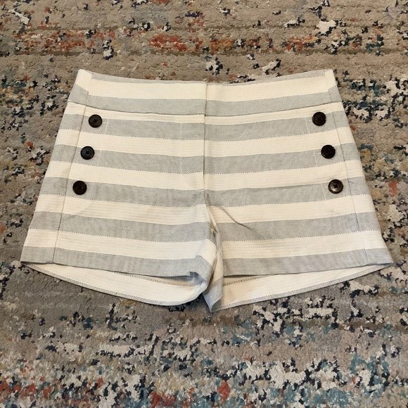 LOFT | Shorts | New Loft 4 Shorts Size 2 Sailor Side Buttons White Gray ...